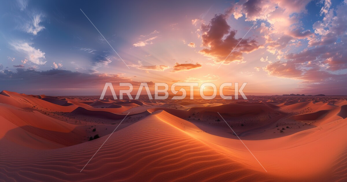 Sand dunes in desert landscapes, vast expanses and lands in Saudi ...