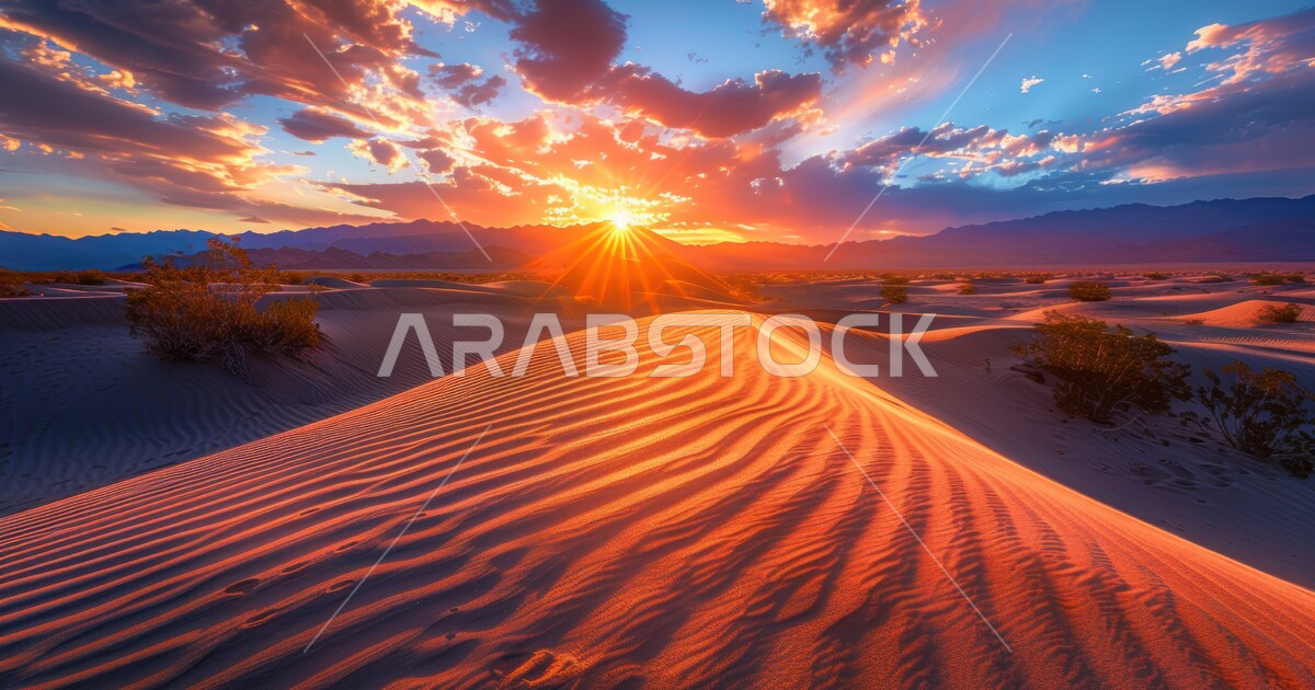 Sand dunes in desert landscapes, vast expanses and lands in Saudi ...