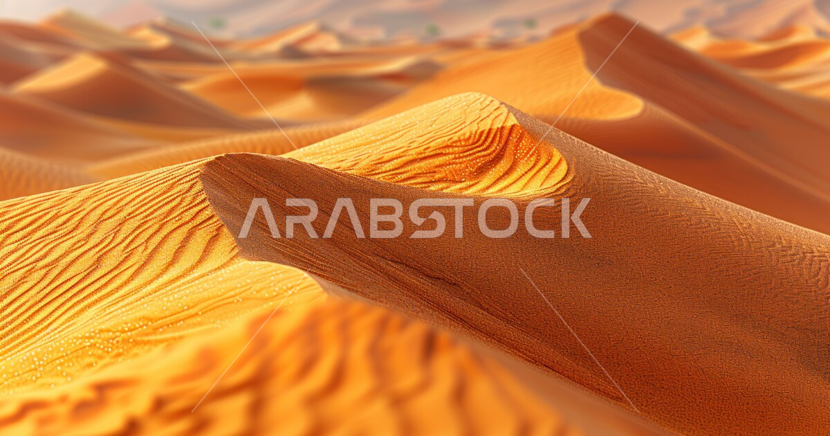 Sand dunes and plateaus in the desert landscape of Saudi Arabia, sand ...