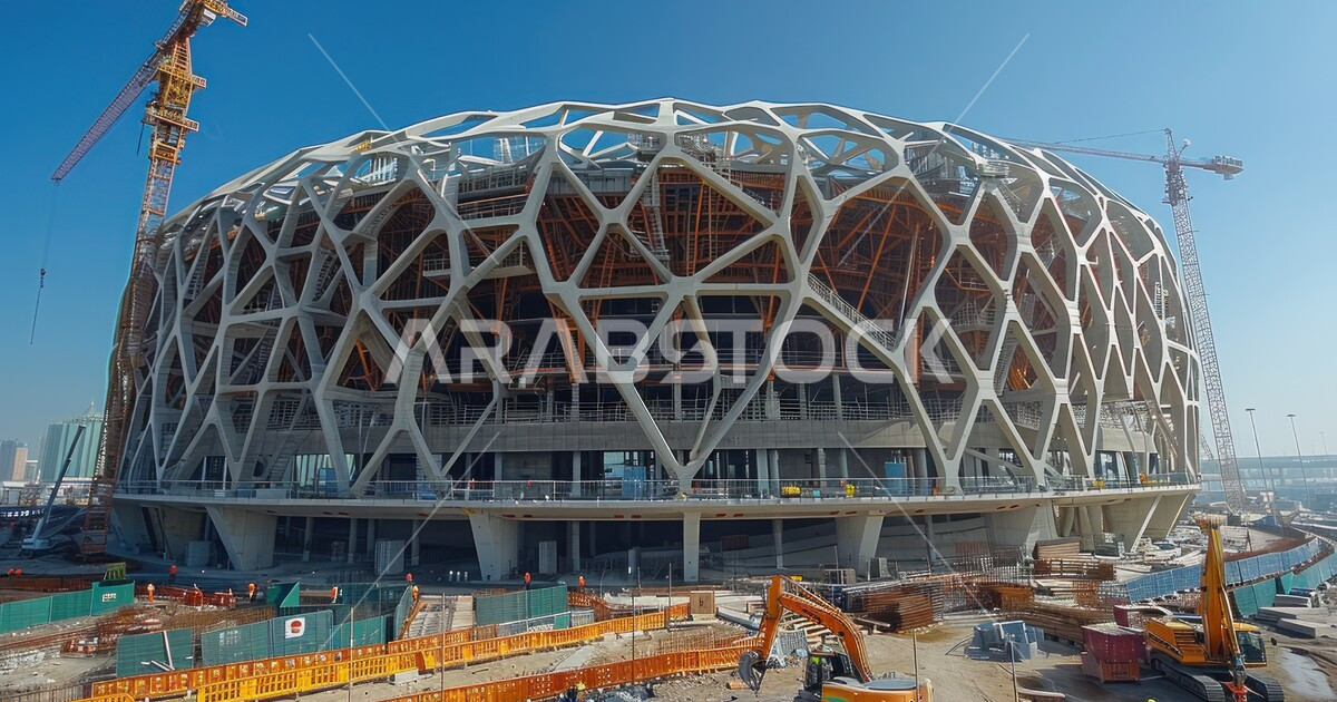 بناء الواجهة الرئيسية و تنفيذ مخطط الإعمار بتشكيل الهيكل الأساسي للمبنى ...