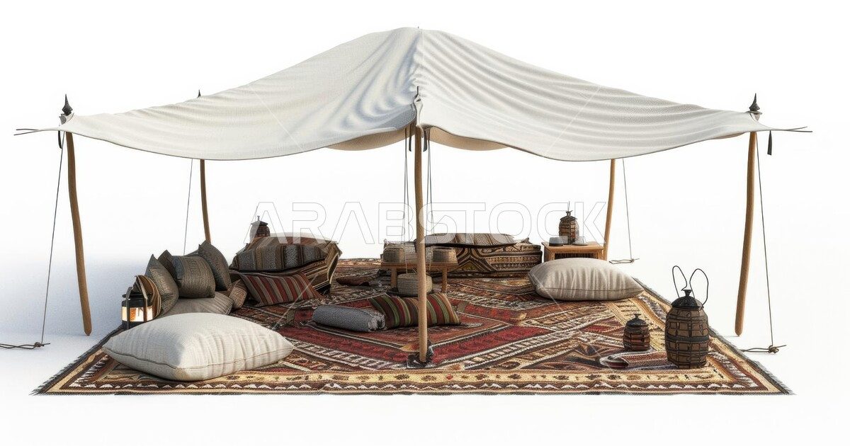 Interior decoration of traditional tents, ancient heritage wildlife in ...