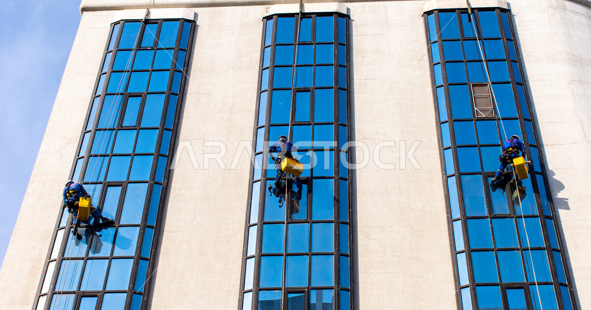 High-rise building cleaning service, architectural engineering art of ...