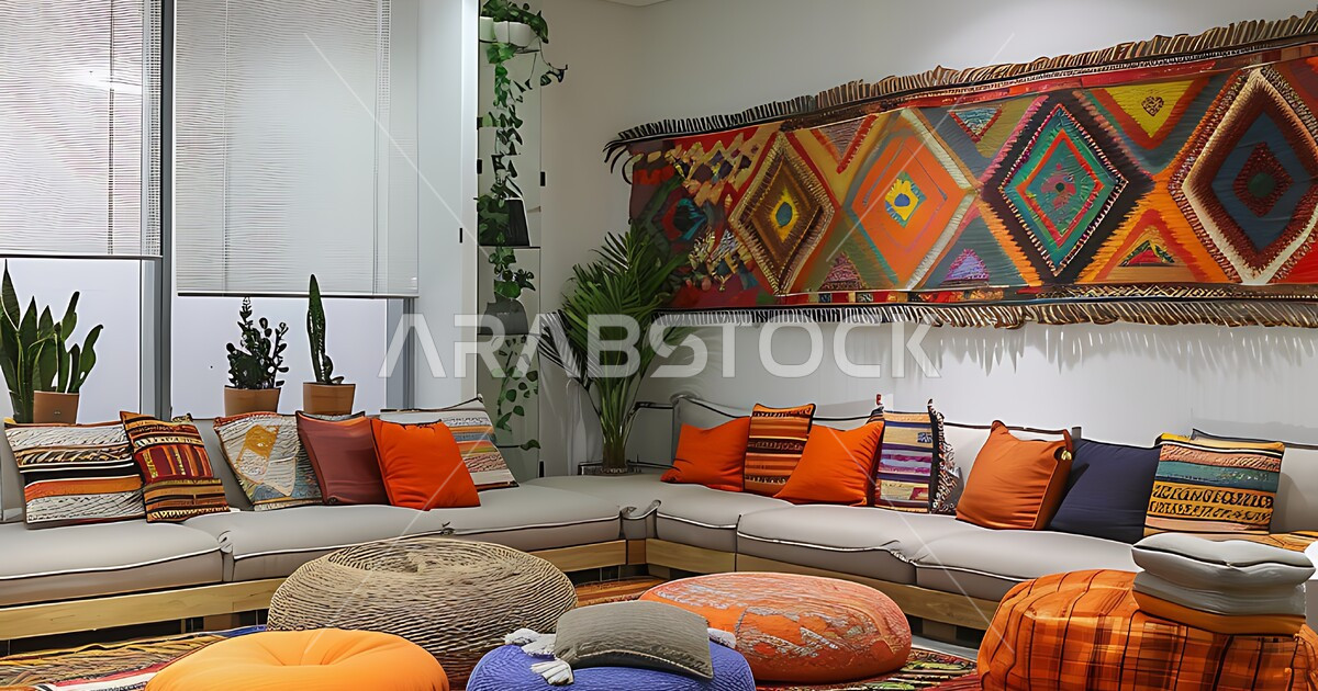 Decorations and designs with elements of traditional Saudi markets ...