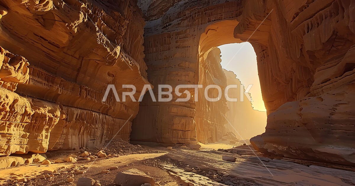 Rock formations in Al-Ula Governorate in the Kingdom of Saudi Arabia ...