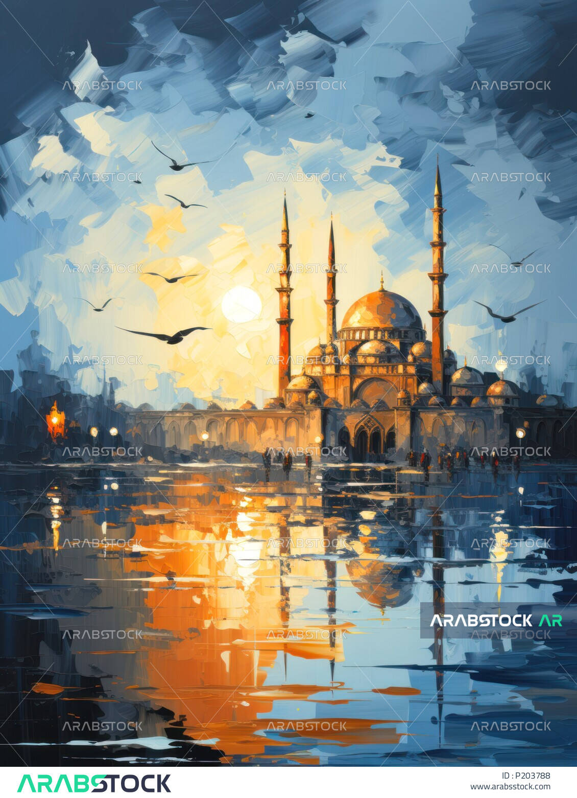 Calling Muslims to perform religious duties and obligations, 3D artwork ...