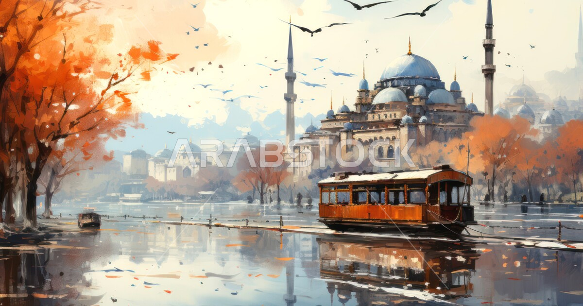 نداء المسلمين لاداء الفرائض والواجبات الدينية،لوحة فنية ثلاثية الابعاد ...