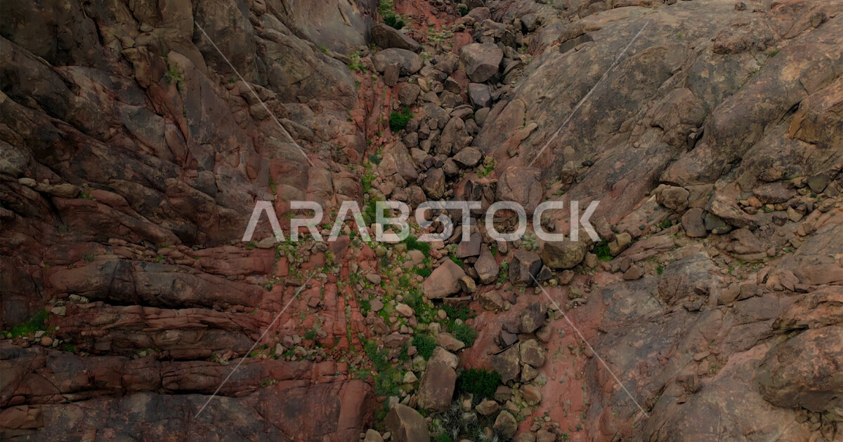 Rock formations and formations in desert areas, terrain in mountain ...