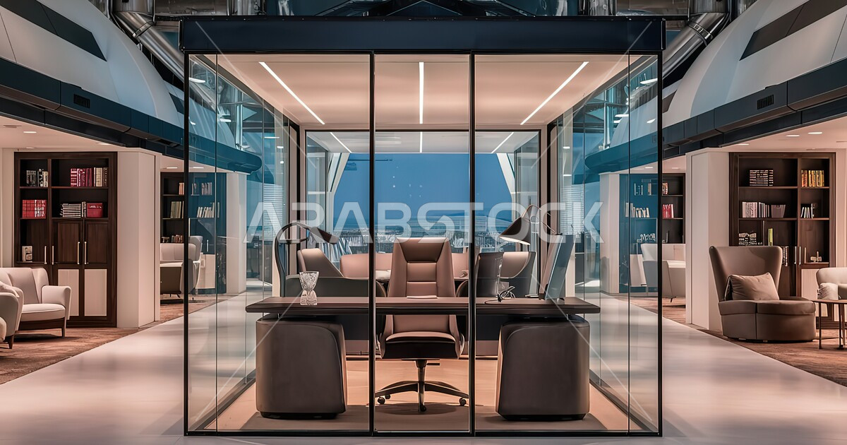 A stunningly modern office space with elegant interior designs ...