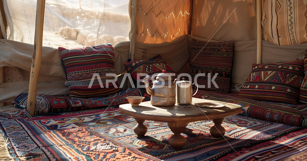Bedouin wildlife in the Kingdom, interior decoration of traditional ...
