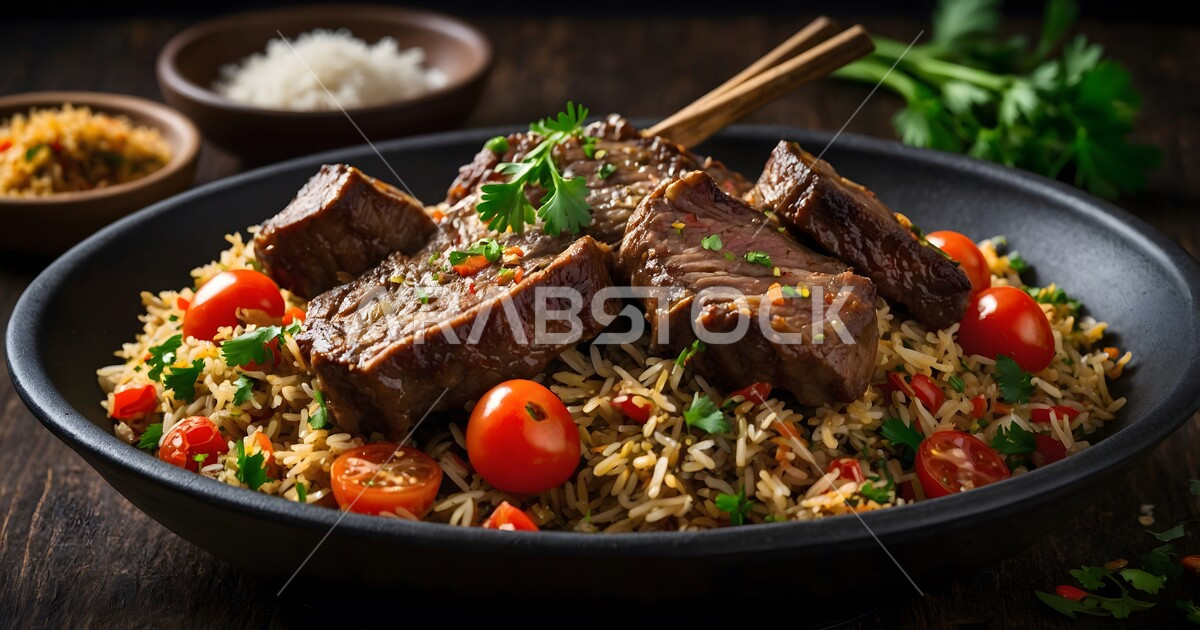 Traditional Arabic food and dishes, the art of serving food in oriental ...