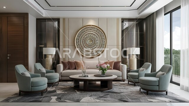 Decorative circular wall panels, luxury hotels and resorts, living room ...