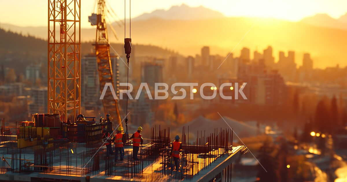 Building under construction in Saudi Arabia, construction works ...