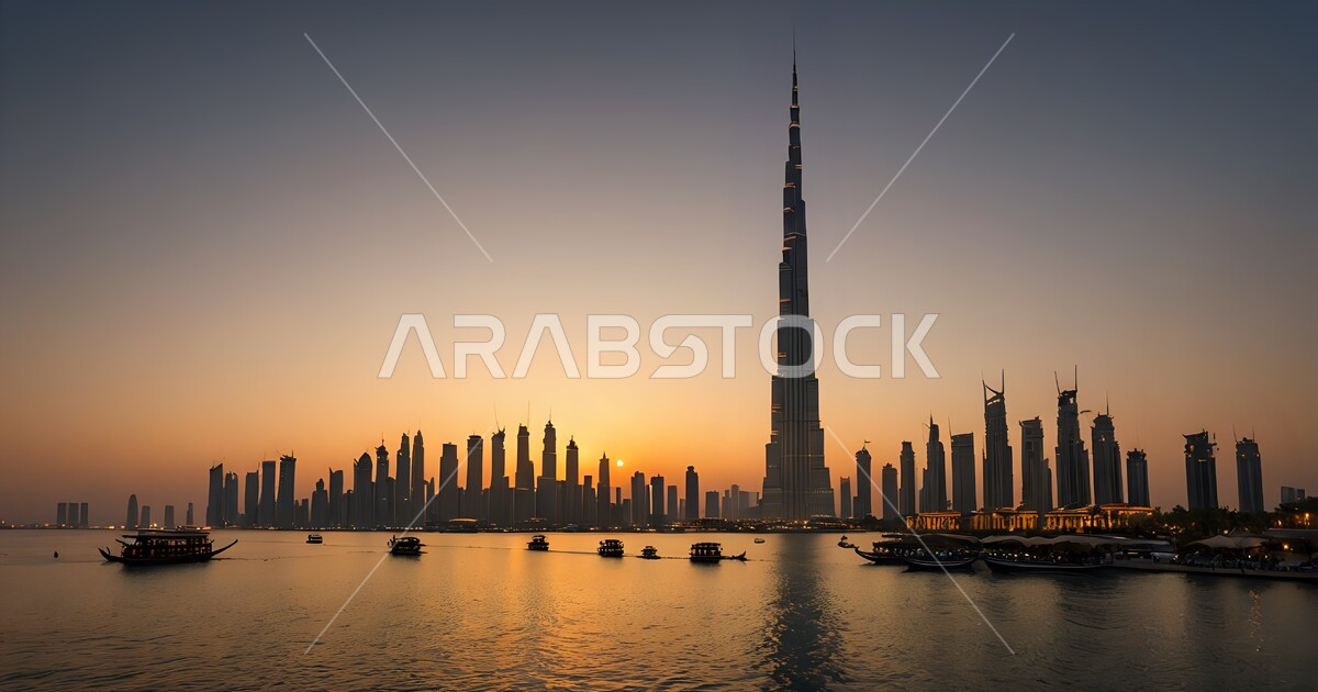 Urban growth and development on the coast of the Arabian Gulf, famous ...