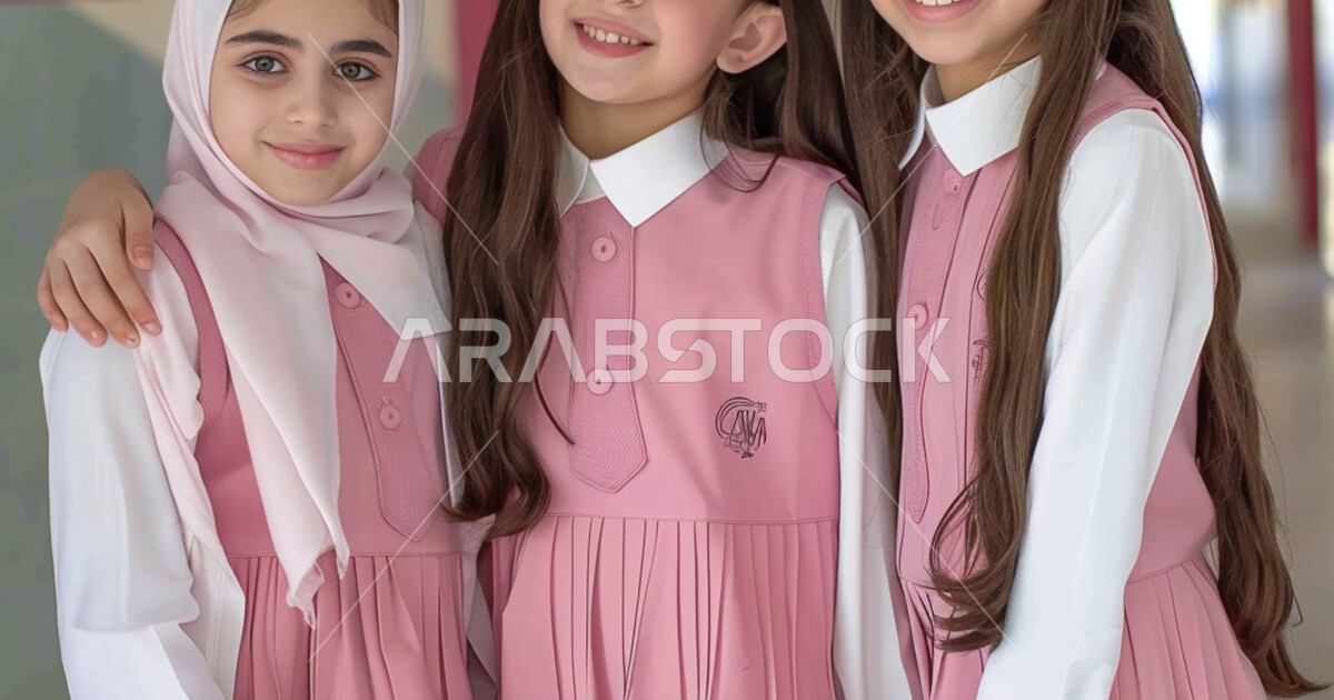Saudi Arabian Gulf girls wearing school uniform, academic schools in ...