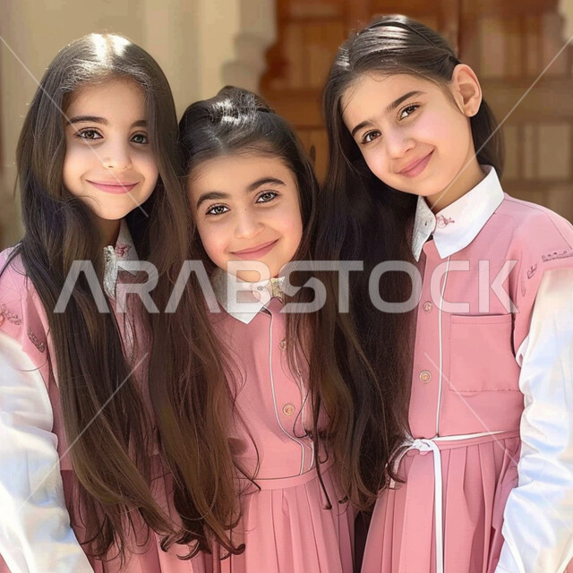 Saudi Arabian Gulf girls wearing school uniform, academic schools in ...
