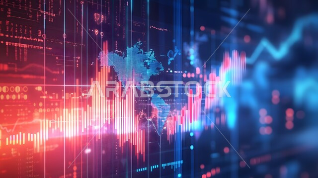 Financial and banking data analysis, monitoring charts and graphs ...