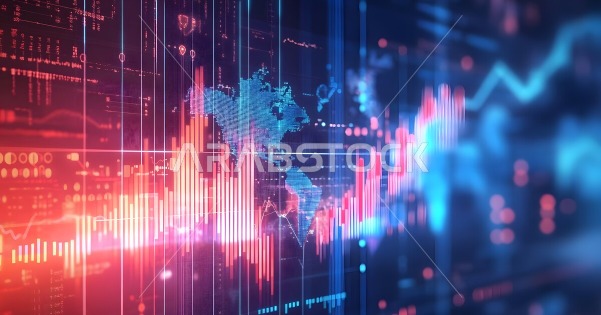 Financial and banking data analysis, monitoring charts and graphs ...