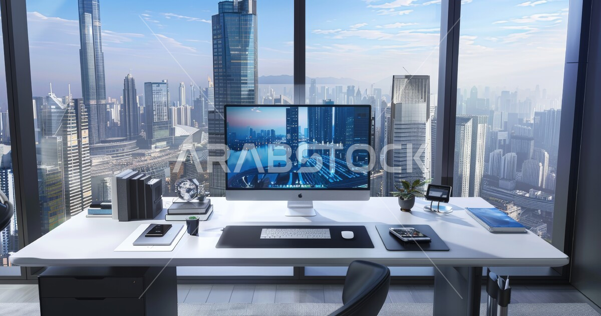 Architecture of high-rise buildings in the city of Riyadh, upscale ...
