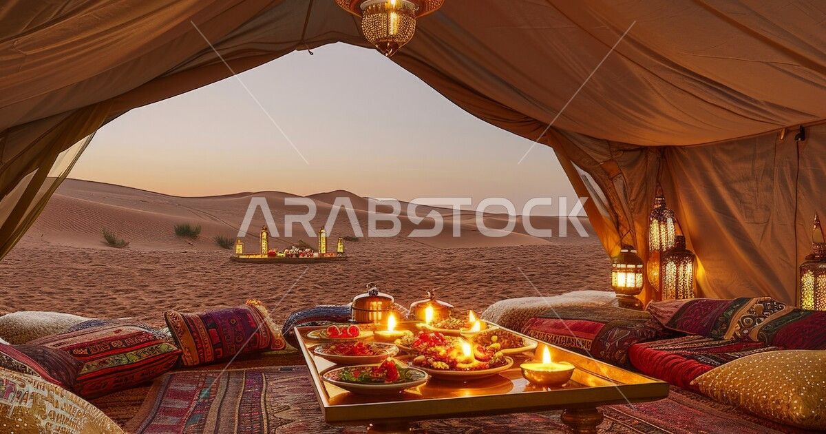 Romantic desert dinner by candlelight, camping in natural areas in ...