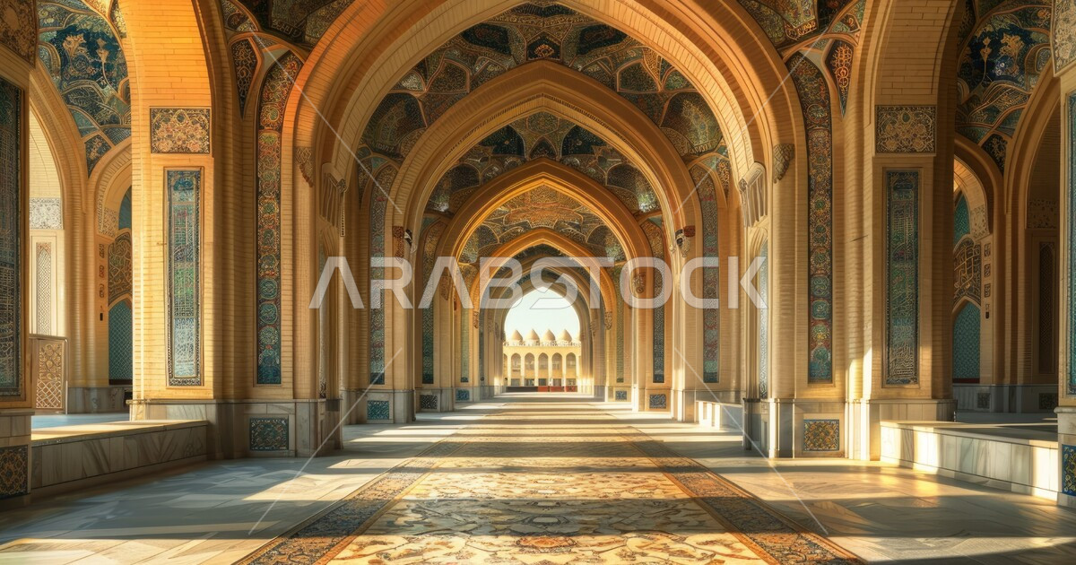 Elegant designs and interior decorations of mosques, the concept of ...