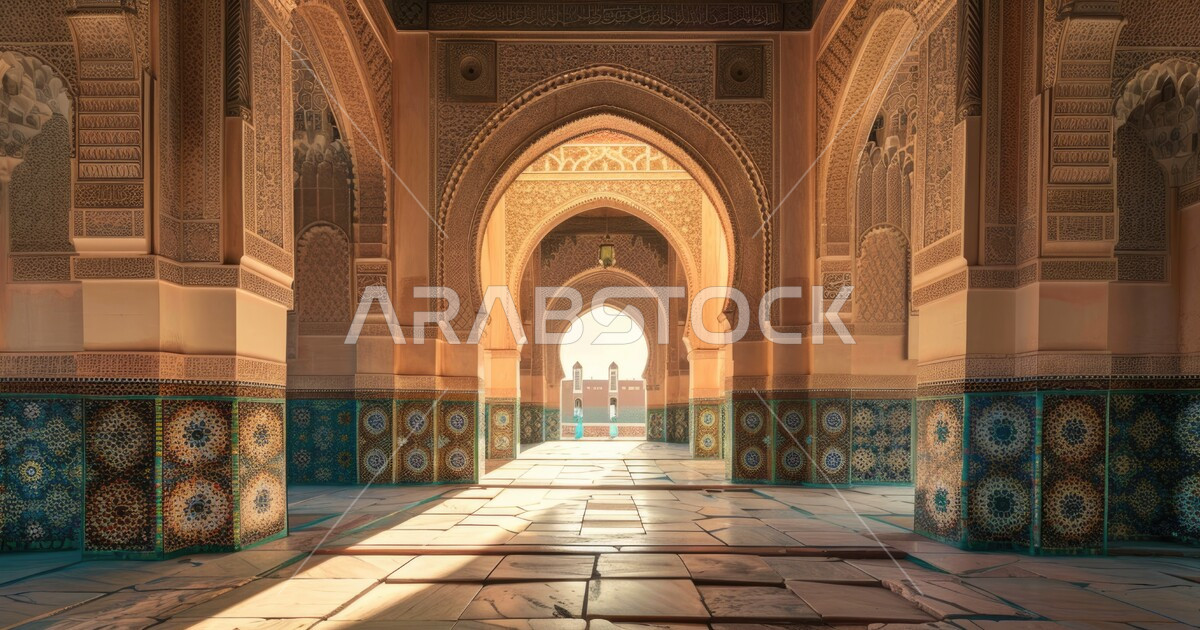 Elegant designs and interior decorations of mosques, the concept of ...