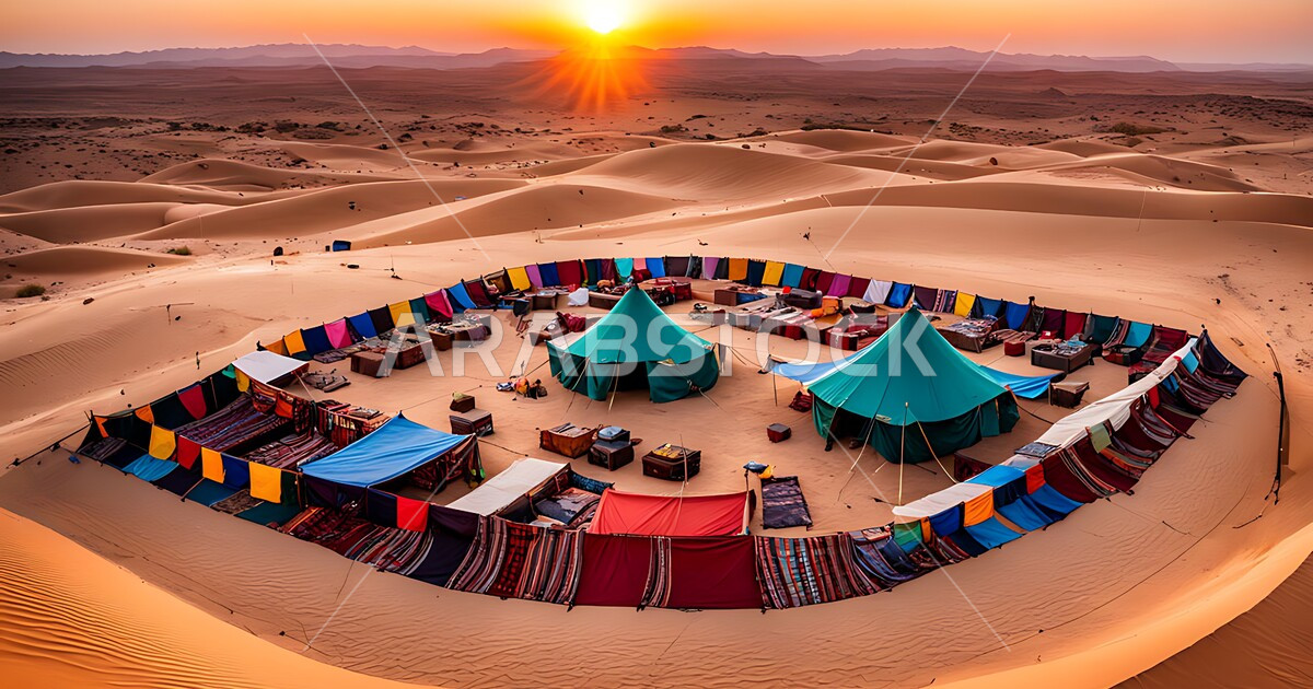 أجواء التخييم الشبابية الممتعه، المغامرات والكشتات البرية، خيام شعبية في المناطق الصحراوية ...