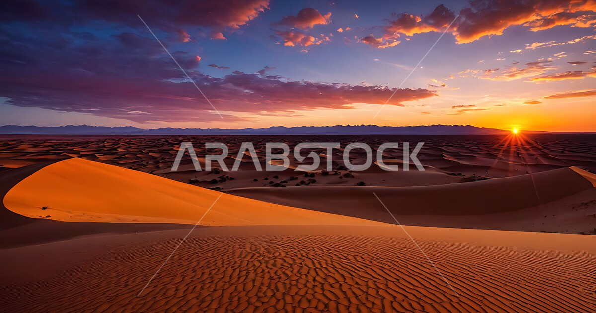 Soft golden sand dunes and dunes in the desert of Saudi Arabia, sand ...