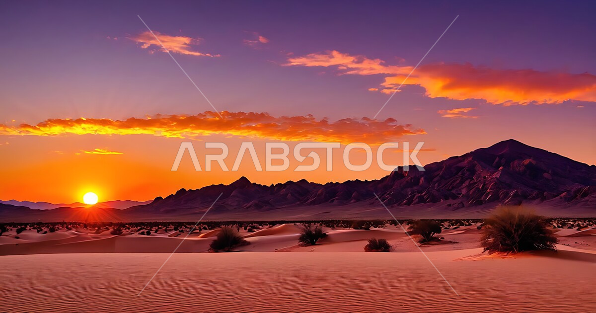 Wildlife and desert in Saudi Arabia, green plants and wild grasses ...