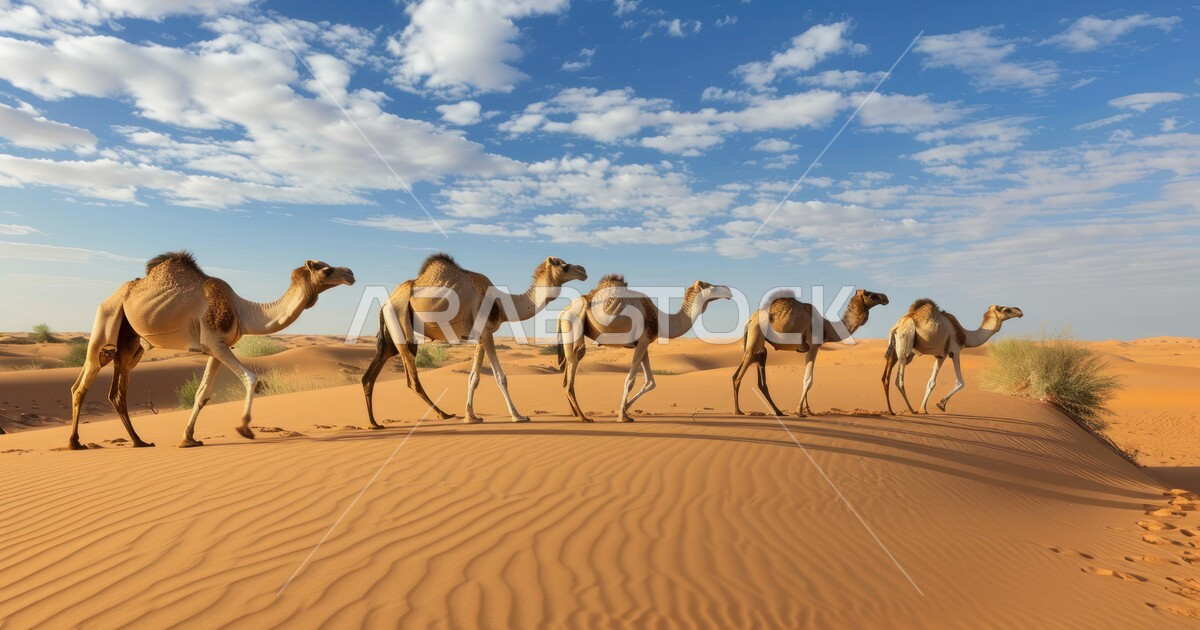 Animals of movement and migration in the past, a caravan of camels ...