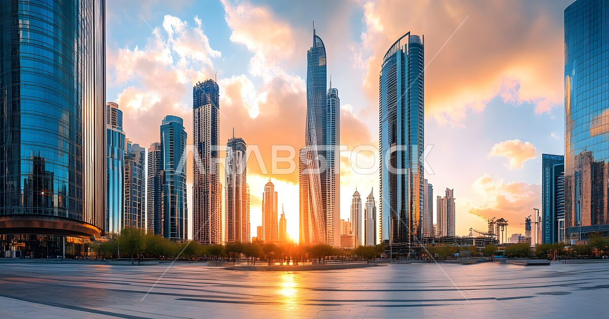 منظر تخيلي مستقبلي للتقدم و النمو العمراني، الفنون و التصاميم الهندسية ...
