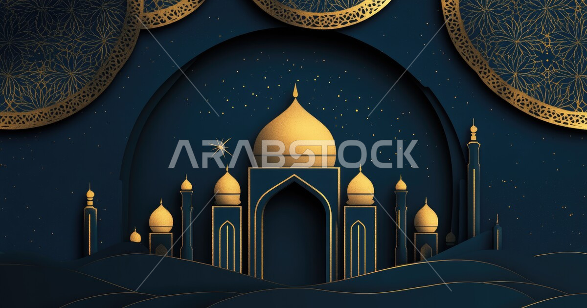 Islamic architectural art of mosques, spiritual Islamic atmosphere, the ...