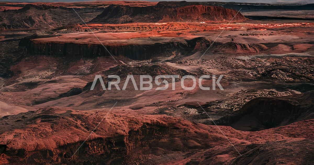 مناطق البادية والبيئة الطبيعية الصحراوية الجافة، الكثبان والتلال من ...