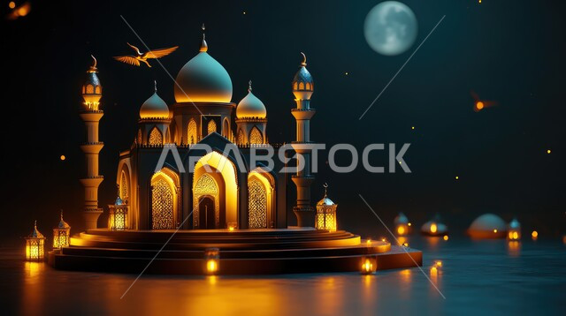 The concept of worship and drawing closer to God Almighty, decorations ...