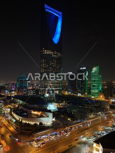 Famous landmarks of the Arabian Gulf, aerial view of buildings and ...