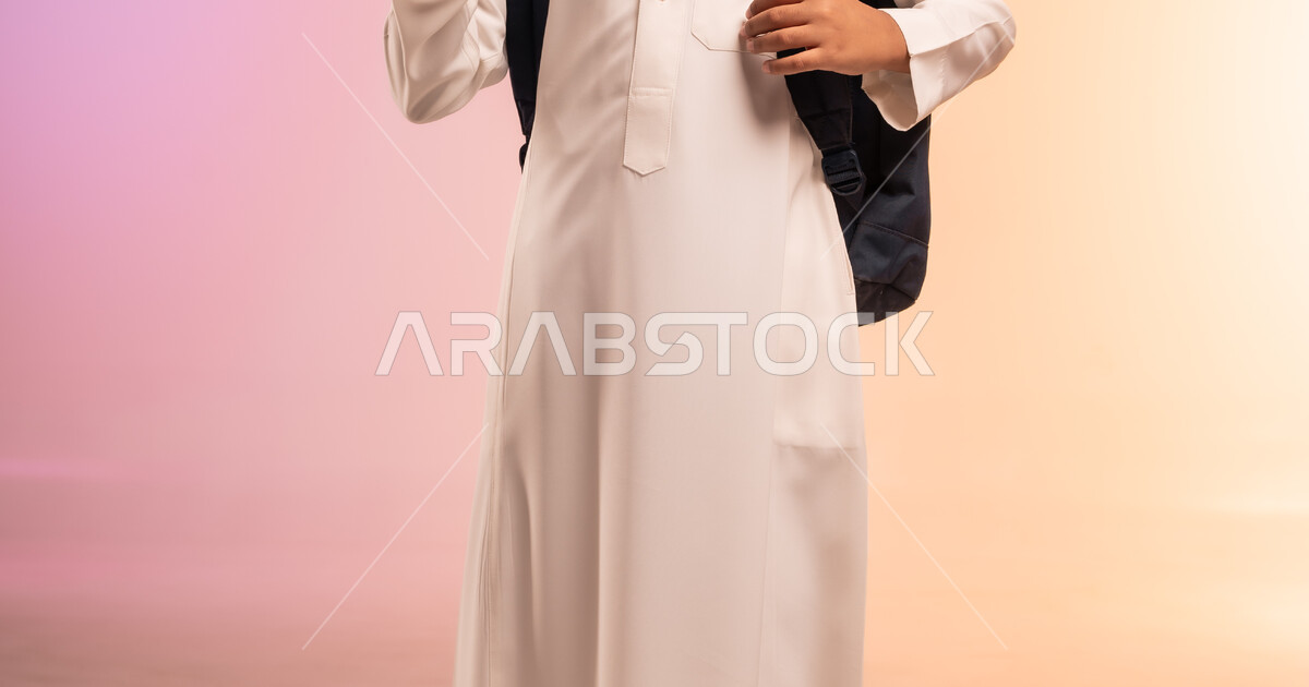 Hand gestures indicating approval and quality, standing with straight ...