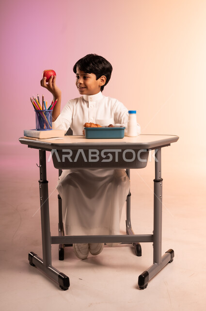 Lunch box with healthy snacks, back to school season in Saudi Arabia ...