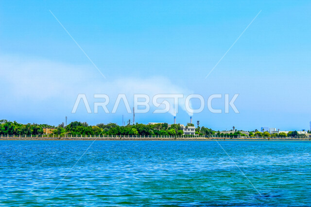 The Red Sea beach in Jeddah, a coast in the Kingdom of Saudi Arabia ...