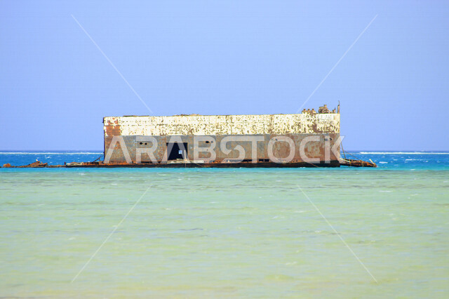 The sinking ship (Titanic) south of Jeddah in the Shuaiba region in the ...