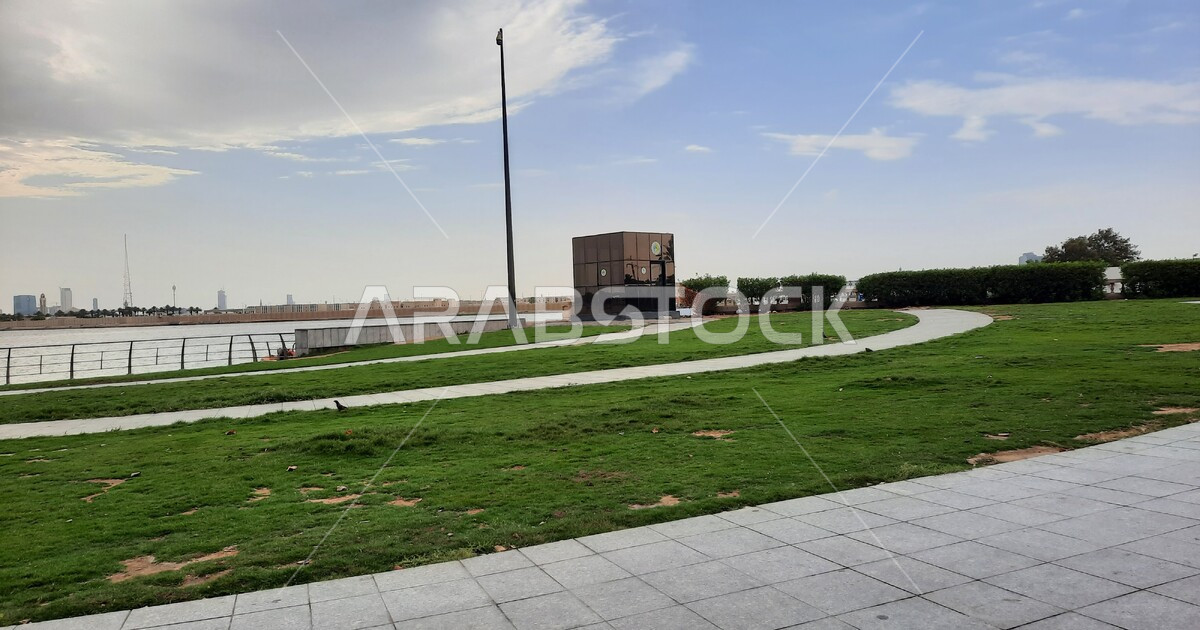 Gardens and parks in Jeddah Corniche in the Kingdom of Saudi Arabia ...