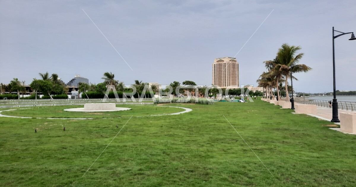 Gardens and parks in Jeddah Corniche in the Kingdom of Saudi Arabia ...
