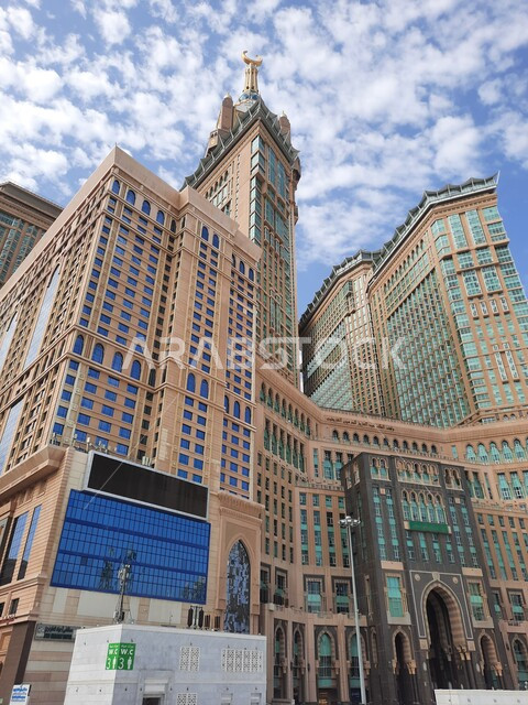 The Holy Mosque of Mecca, the clock tower in Mecca, Saudi Arabia, the ...
