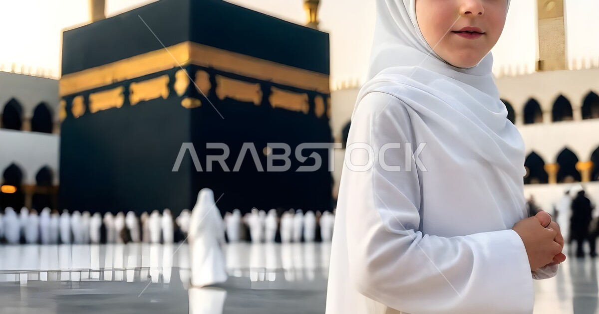 Performing Hajj and Umrah rituals, circumambulating the Kaaba in Mecca ...