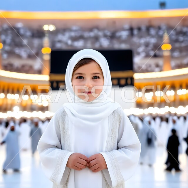 Performing Hajj and Umrah rituals, circumambulating the Kaaba in Mecca ...