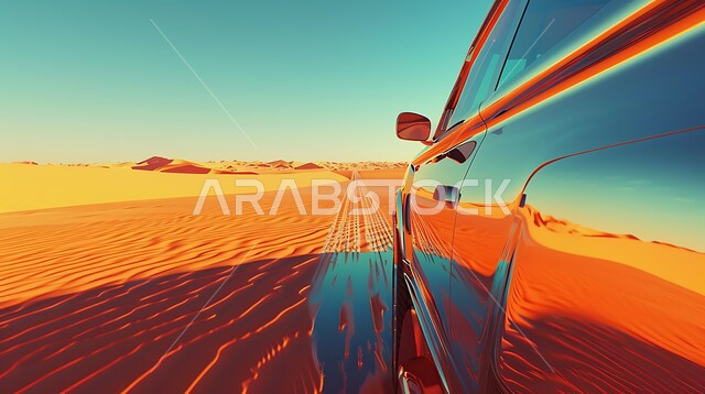 4WD adventures in the deserts of the Kingdom at sunset, the hobby of ...