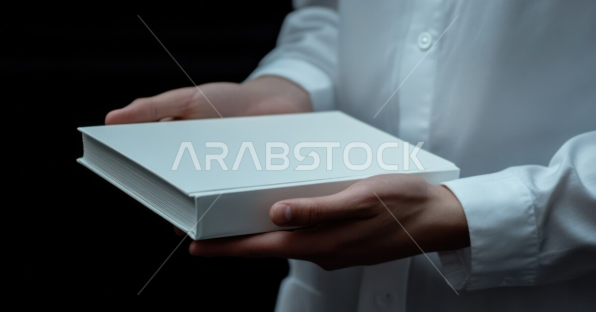طالب جامعي عربي خليجي سعودي يرتدي الزي الخليجي التقليدي ،يقضي وقت ممتع