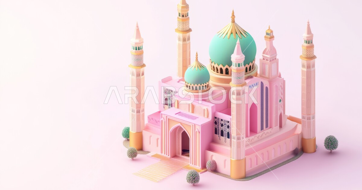 3D model of an Islamic style mosque, Islamic religious designs ...
