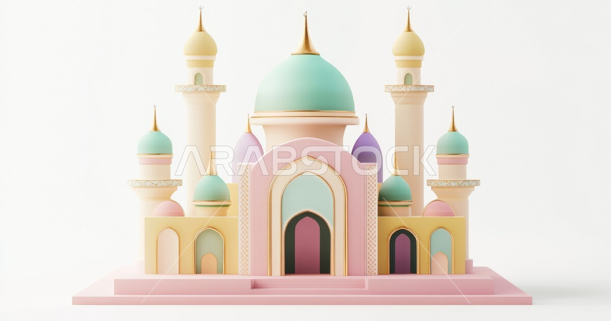 3D model of an Islamic style mosque, Islamic religious designs ...