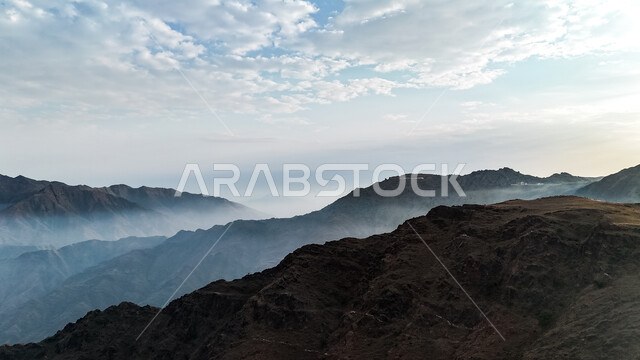 Winter weather in the mountain peaks and highlands in Asir region ...