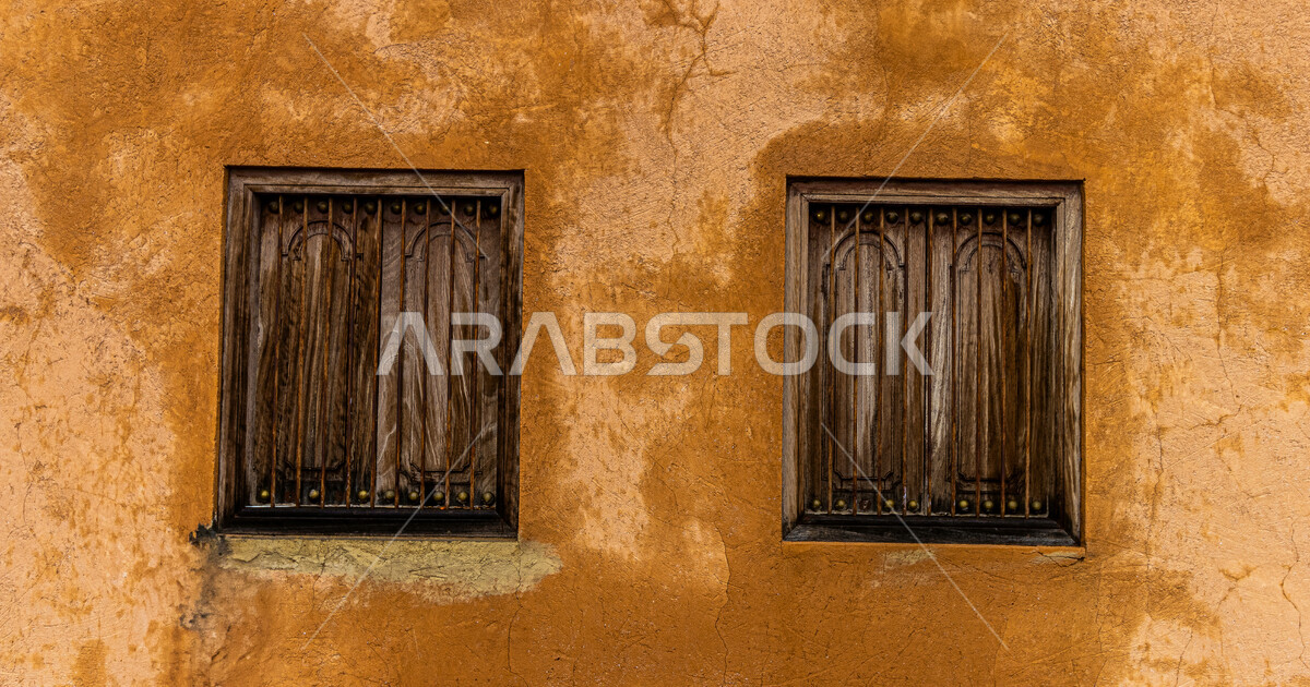 Old clay buildings from the Emirati heritage, ancient historical ...