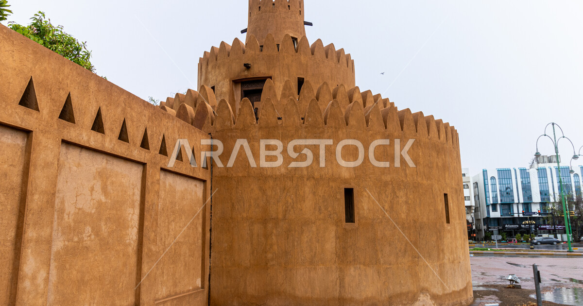 Historical heritage areas, old clay buildings from the Emirati heritage ...